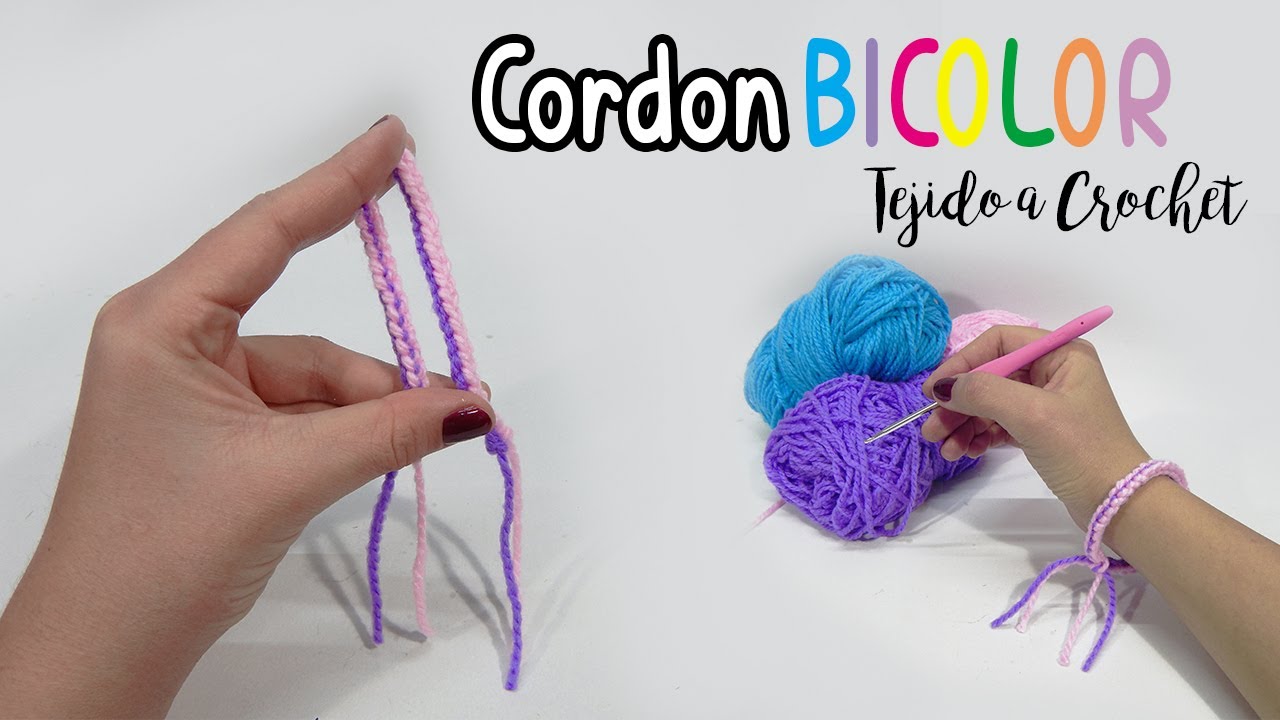 Cordón BICOLOR Tejido a crochet - YouTube