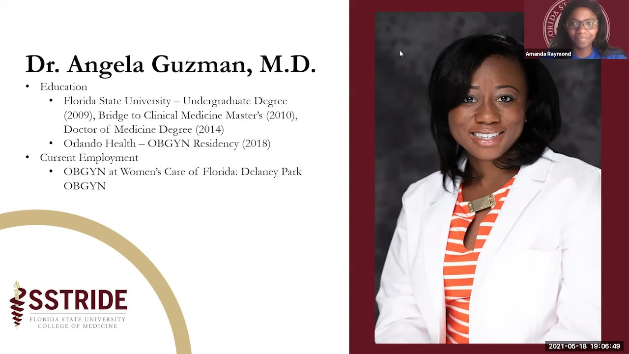 SSTRIDE Guest Speaker: Dr. Angela Guzman, OBGYN - YouTube