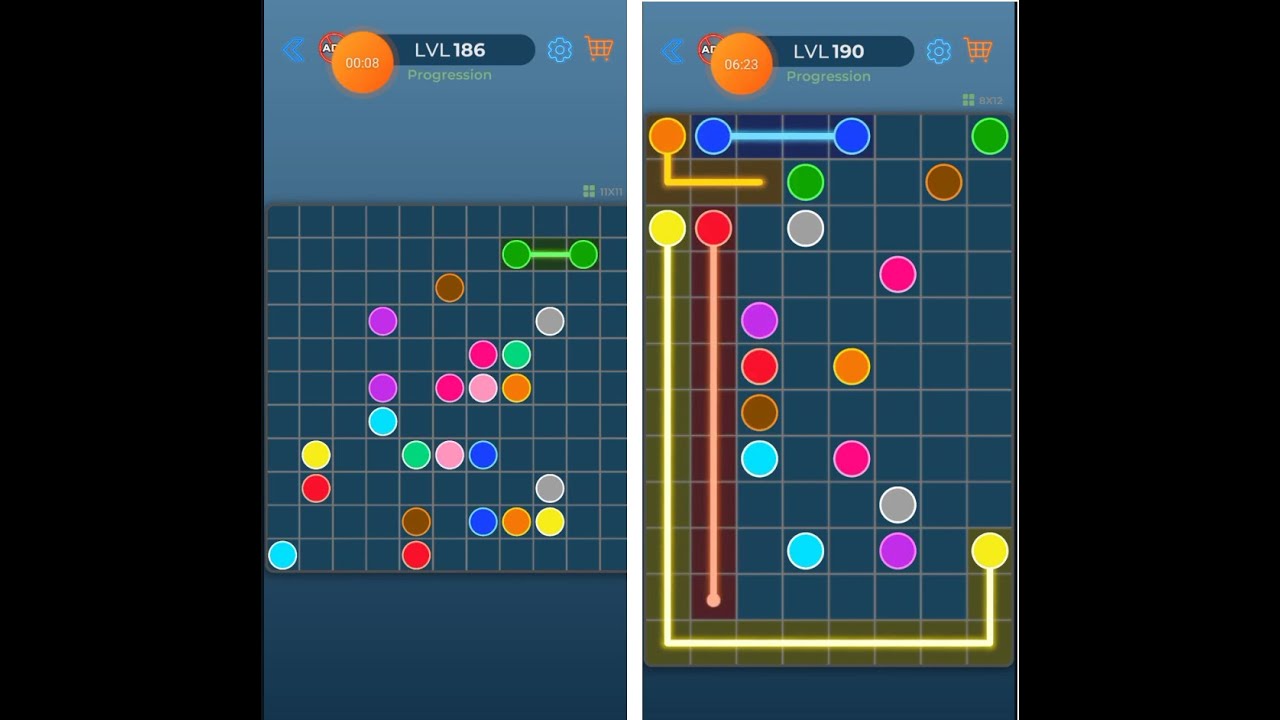 Dot Link Connect the Dots - Progression - Level 186 To Level 190 - YouTube