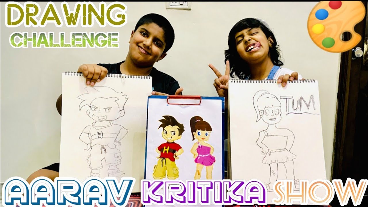 HUM TUM DRAWING CHALLENGE || AARAV KRITIKA SHOW - YouTube