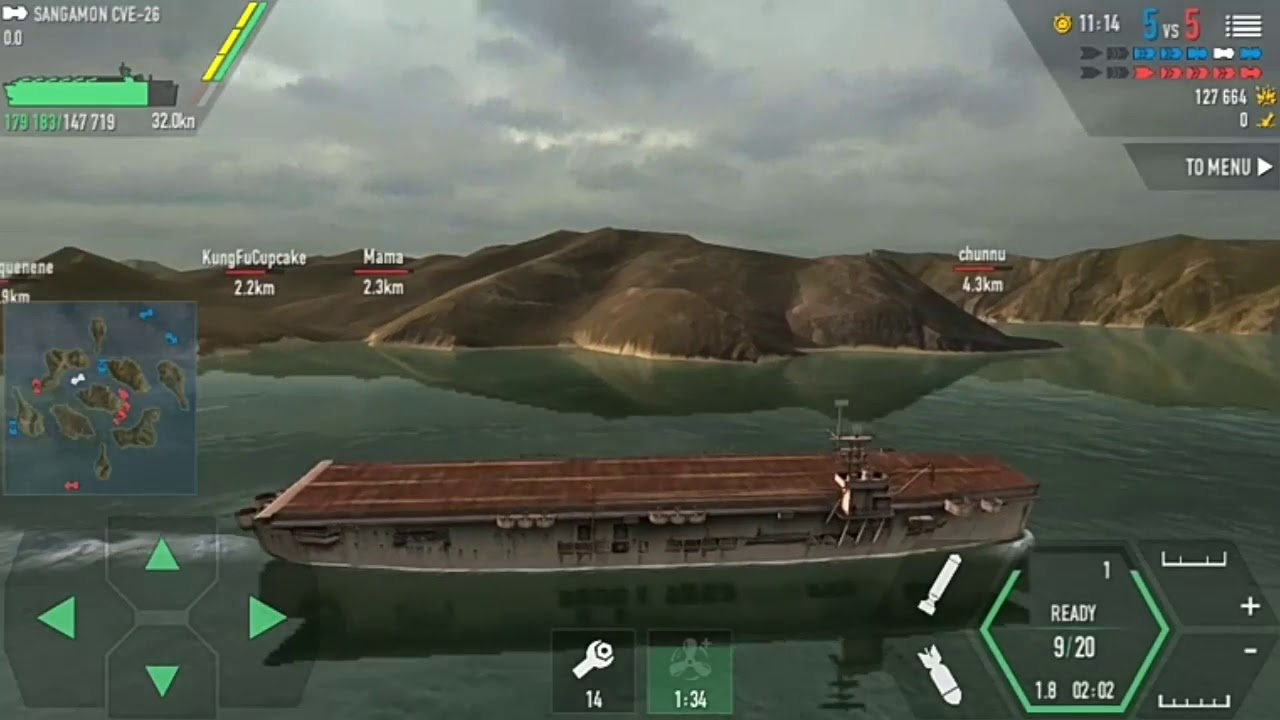 Battle Of Warships - Sangamon CVE Gameplay - YouTube