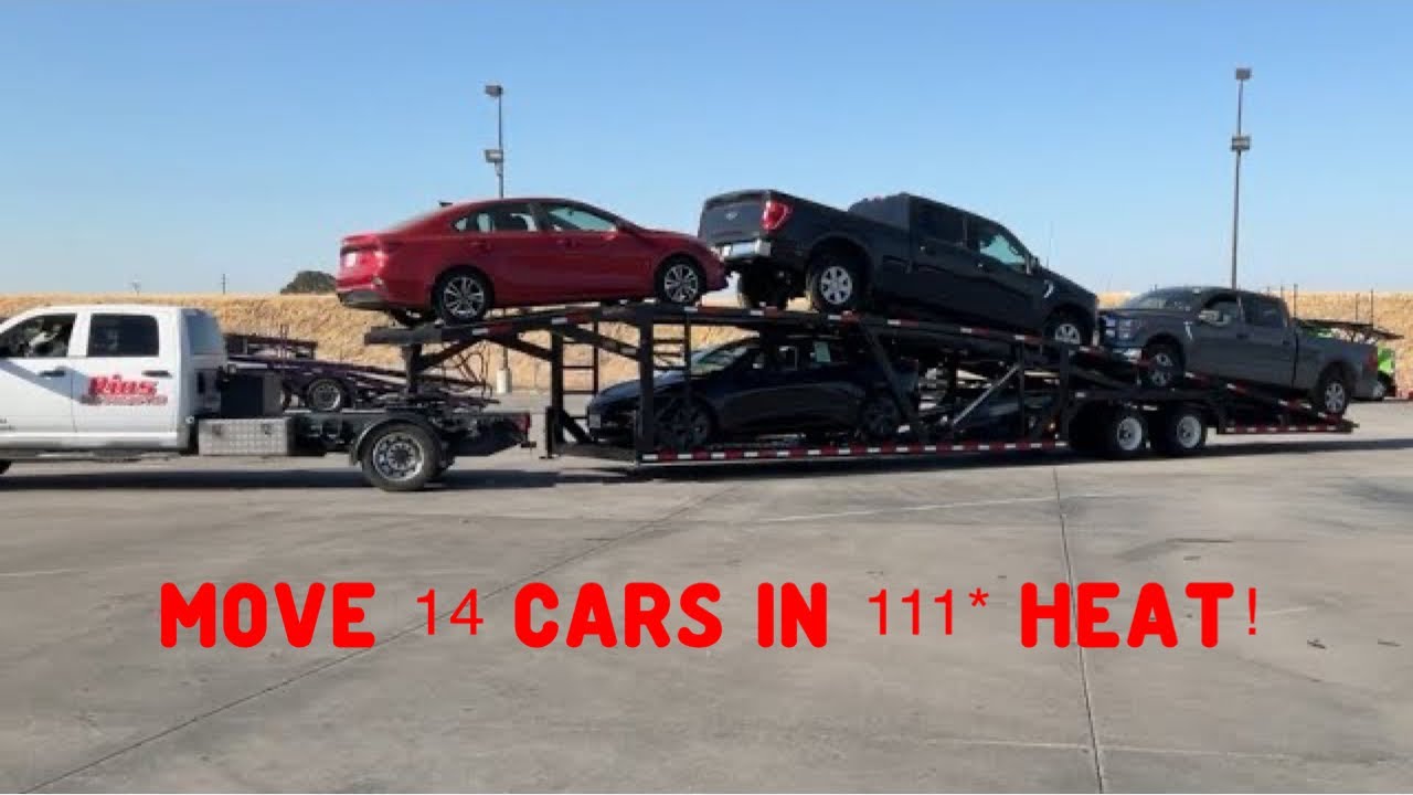 14 car day, it was HOT! Local car haul business. Infinity GNW & Dodge ...
