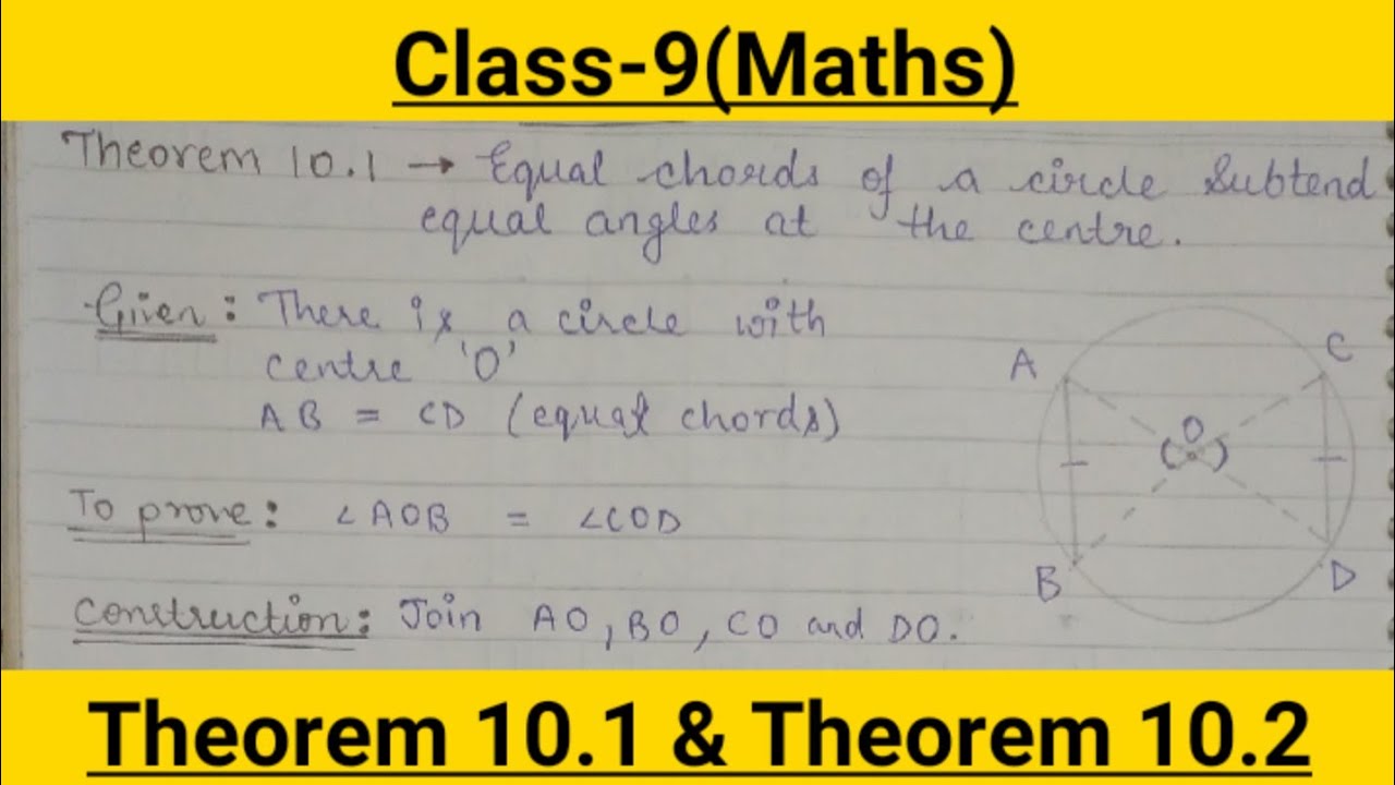Theorem 10.1 and 10.2 ||Class 9||Maths|| - YouTube