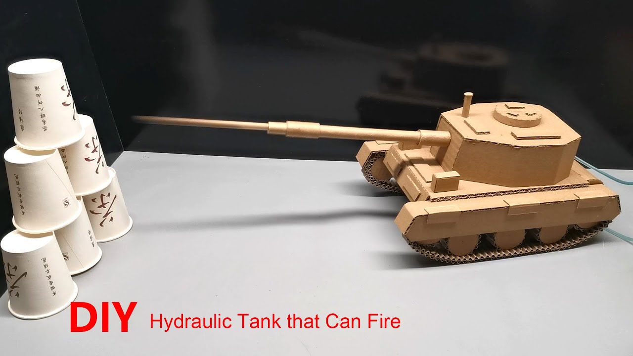 How to make a hydraulic tank that can fire with cardboard | DIY ...