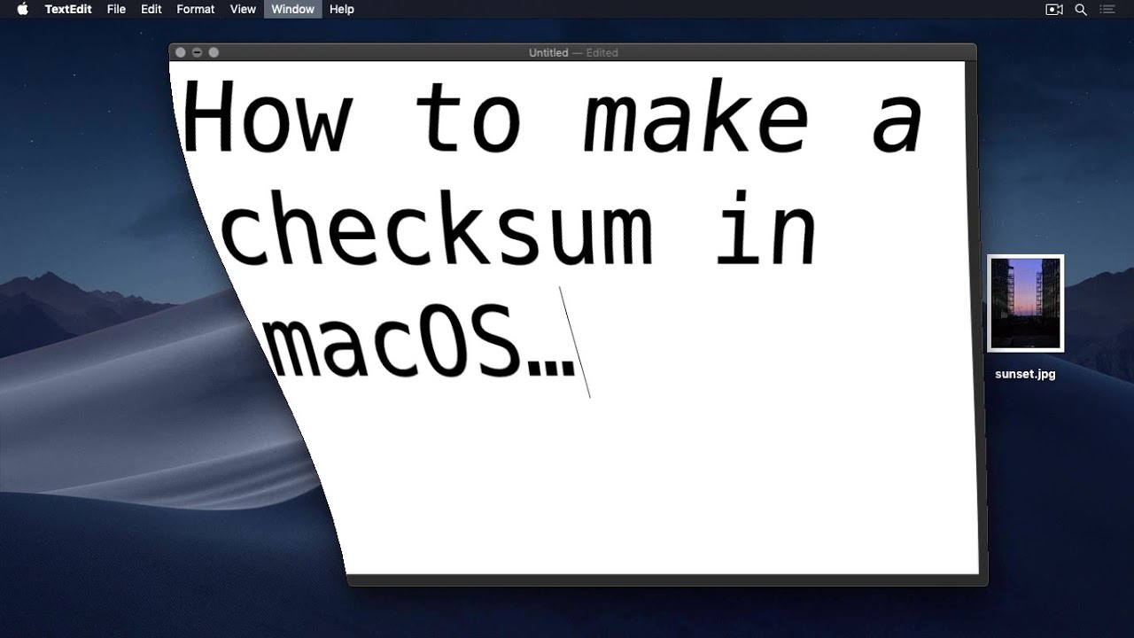 How to make a checksum in macOS - YouTube