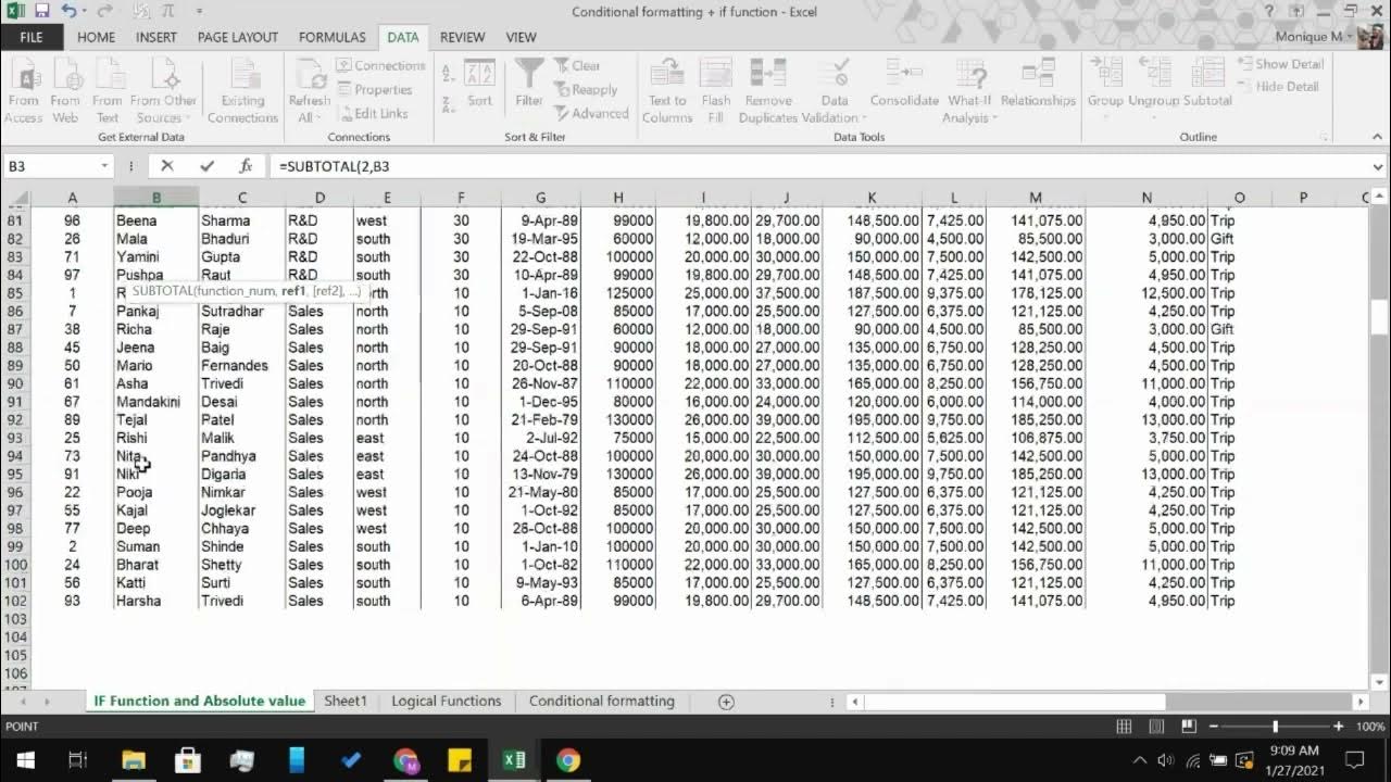 Advanced Excel |If Function ,Absolute Values , Logical Functions - 2| MS Excel Free | Excel ...