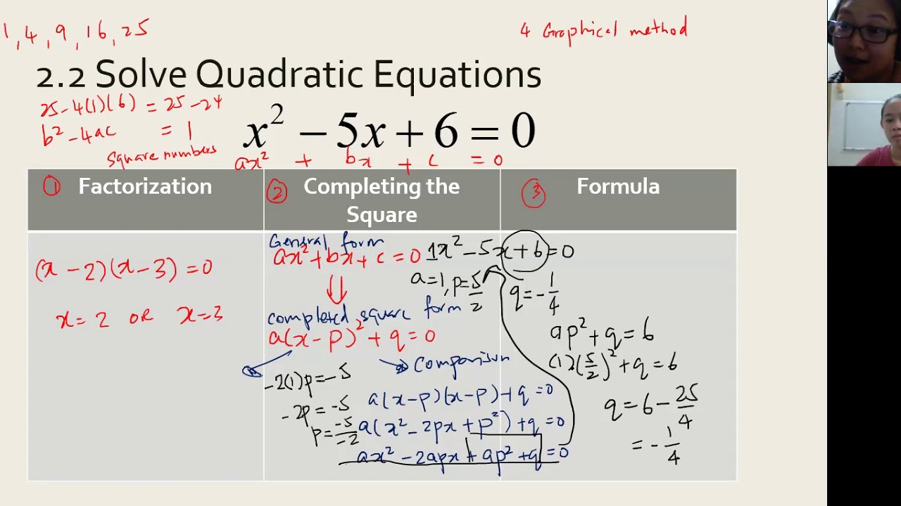 SPM Add Math Chapter 2 Quadratic Equation, 2.1 & 2.2 (中文讲解) - YouTube