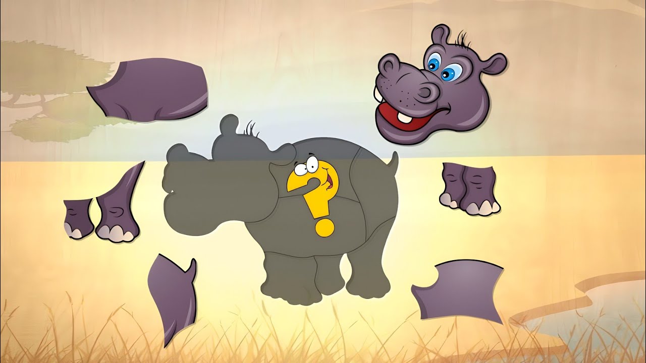 CUTE ANIMALS Hippopotamus Puzzle Game #hippopotamus - YouTube