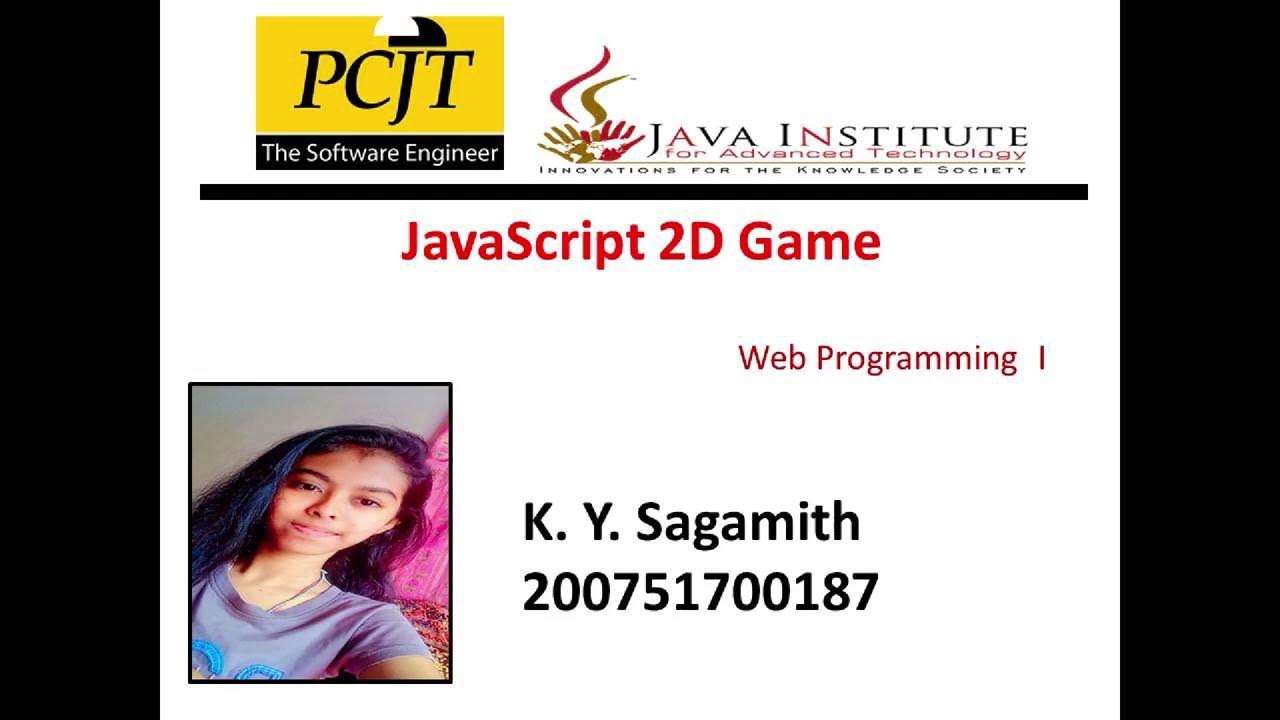 JavaScript 2D Game Development | Java Institute | K.Y. Sagamith - YouTube