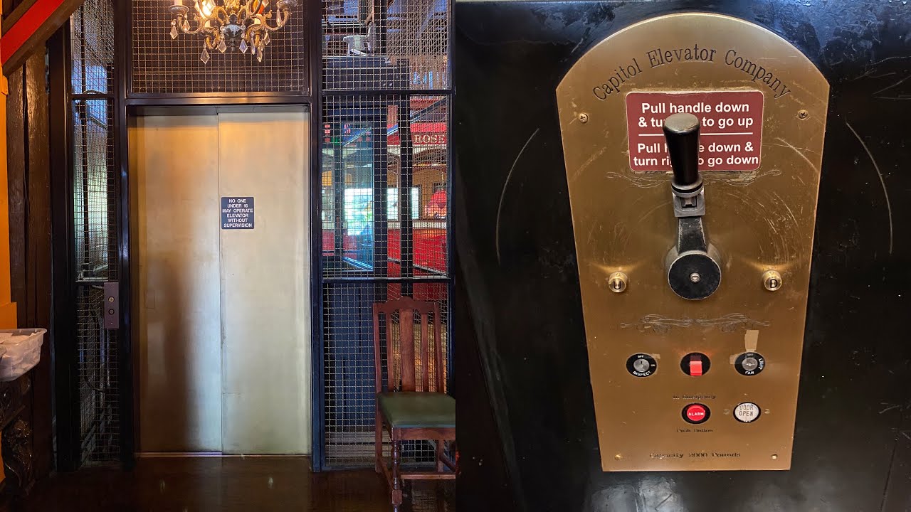 Unique Manual Capitol Hydraulic elevator @ Old Spaghetti Factory ...