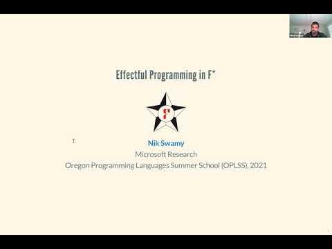 Proof-oriented Programming in F* - Nikhil Swamy [2/4] - YouTube