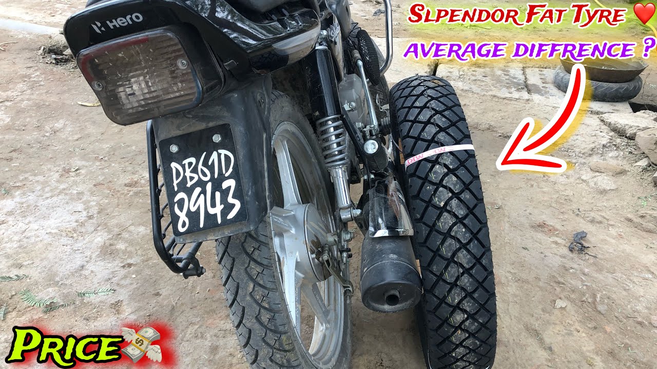 How to install fat tyre in splendor ️ • Average Diffrence🤔💯 • Price 💸💯 ...