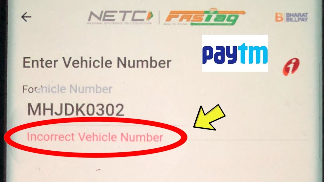 Paytm FASTag Recharge Incorrect Vehicle Number Problem Solve YouTube paytm-fastag-recharge-incorrect-vehicle-number-problem-solve-youtube