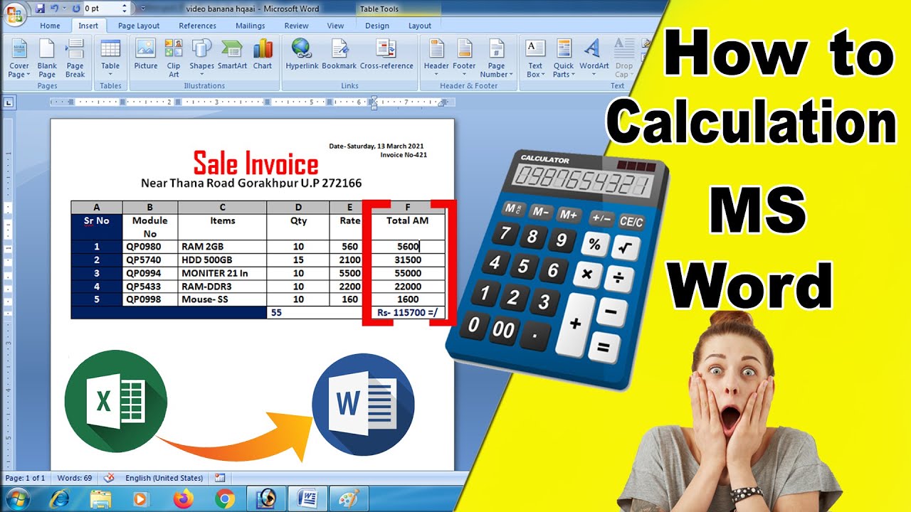 How To Calculation In Word How How To Calculation In Word How