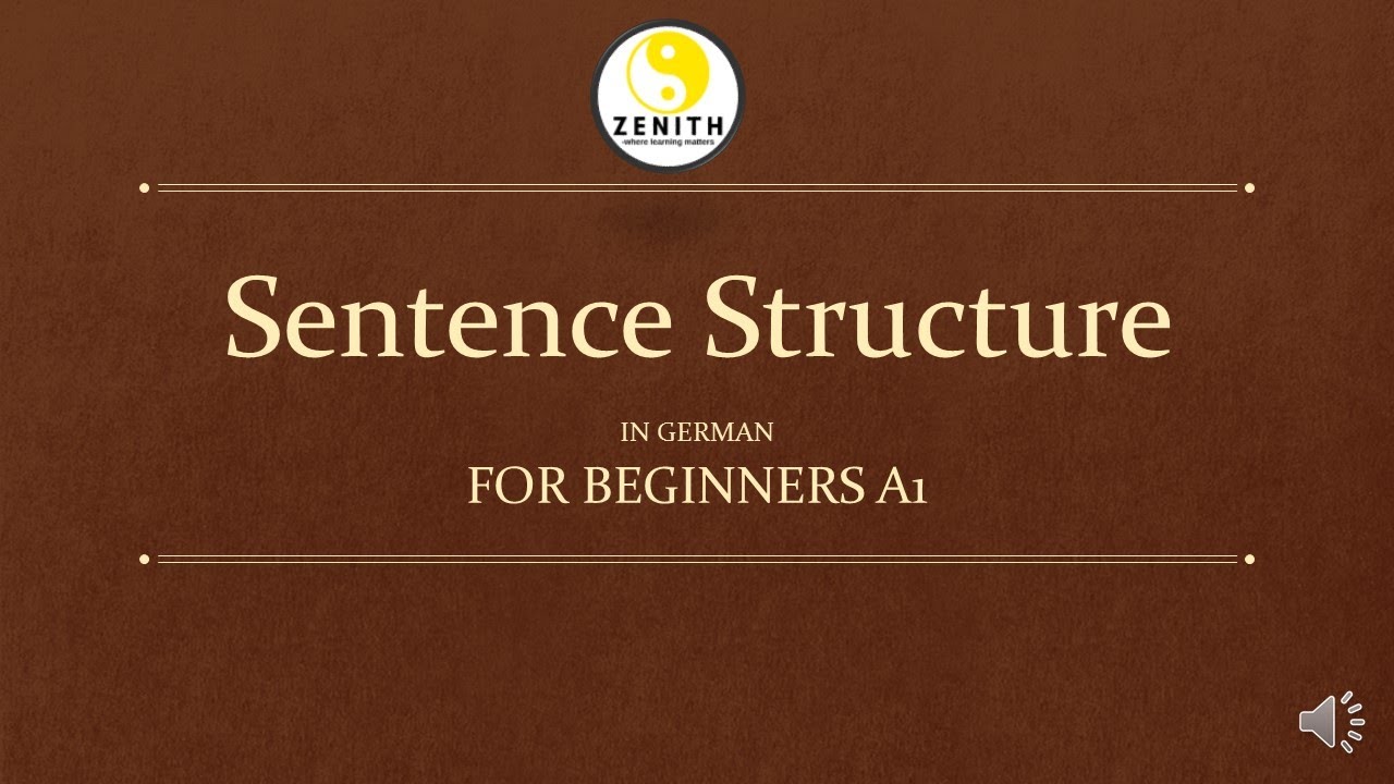 Learn German Session 2 | Sentence structure| Satzstruktur | Start ...