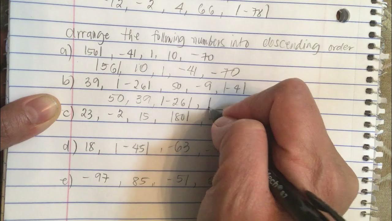 Arrange the following numbers into Descending order - YouTube