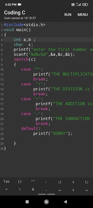 Arithmetic Calculation on integer using switch control statement. - YouTube
