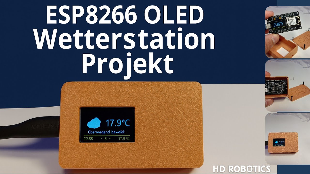 ESP8266 OLED Wetterstation Projekt mit OpenWeatherMap API - YouTube