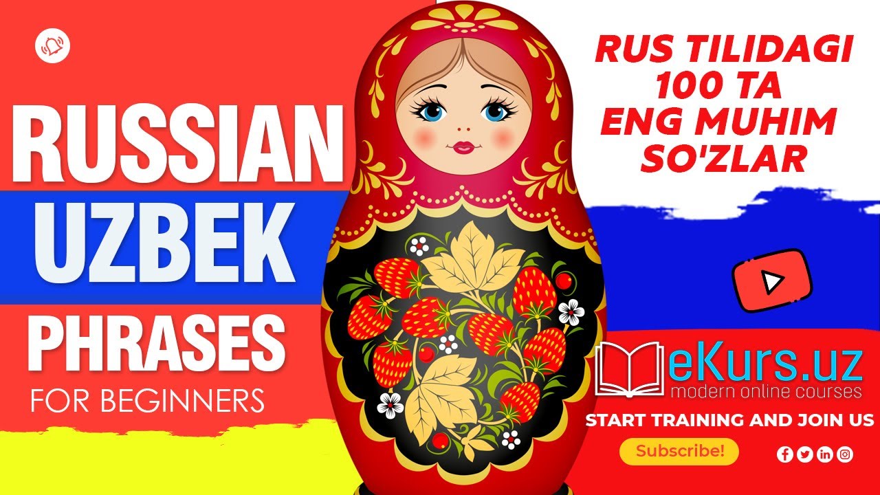 Top Russian - Uzbek phrases for beginners // Rus Tilidagi 100 ta eng ...