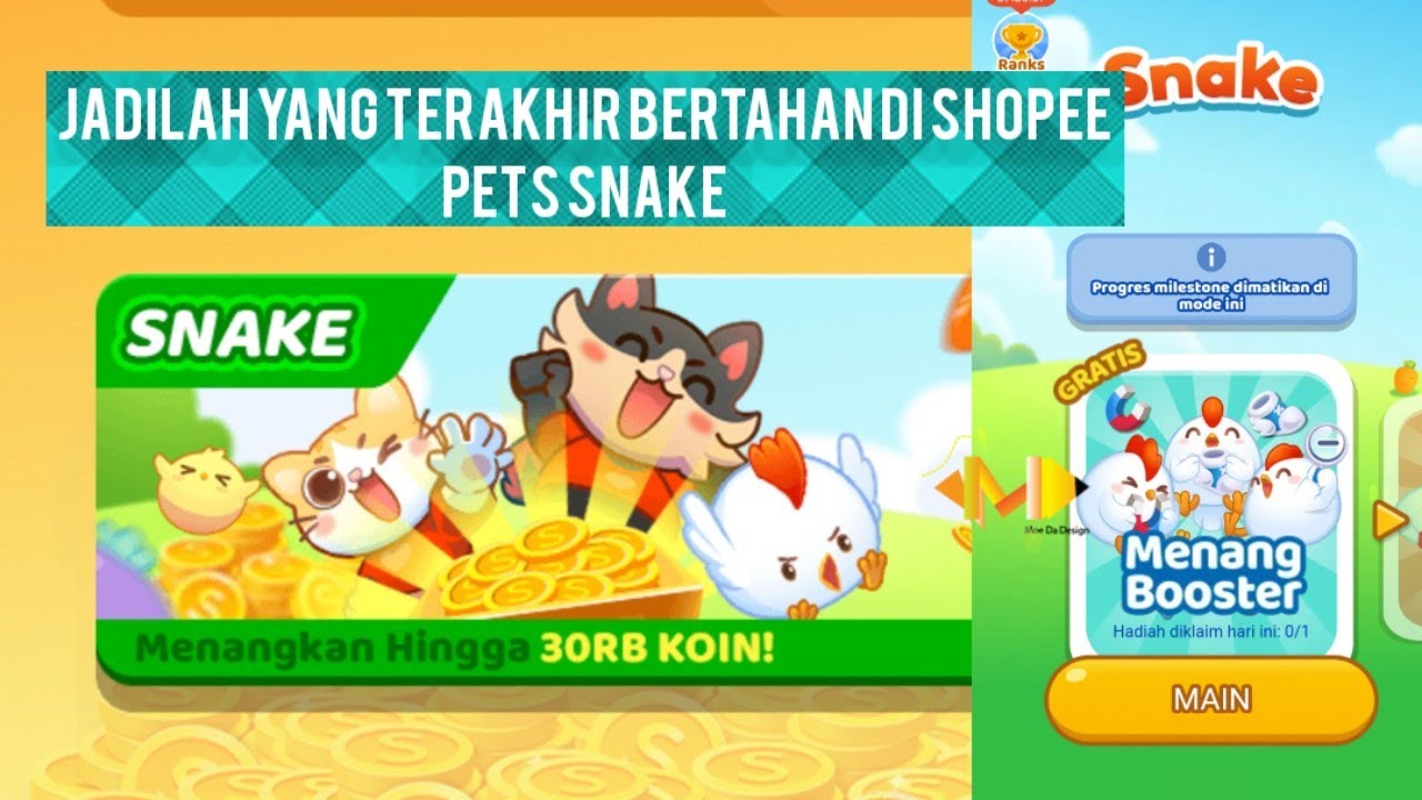 Menang Shopee Pets Snake Game Jadi yang Terakhir Bertahan - YouTube