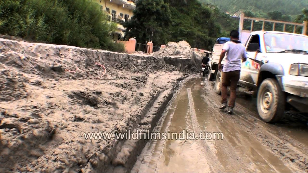 Traffic congestion due to bad condition of roads after flash flood in ...