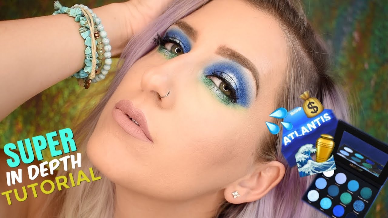 Face Candy ATLANTIS Palette EYE TUTORIAL! Blues & Greens - YouTube