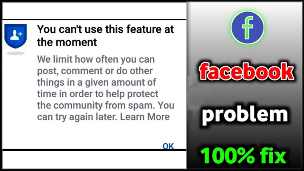 "You cannot use this feature at the moment facebook" Problem solve ...