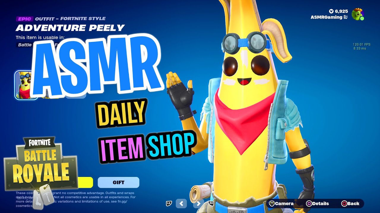 ASMR Fortnite Adventure Peely Skin is Back! Daily Item Shop 🎮🎧 Relaxing ...