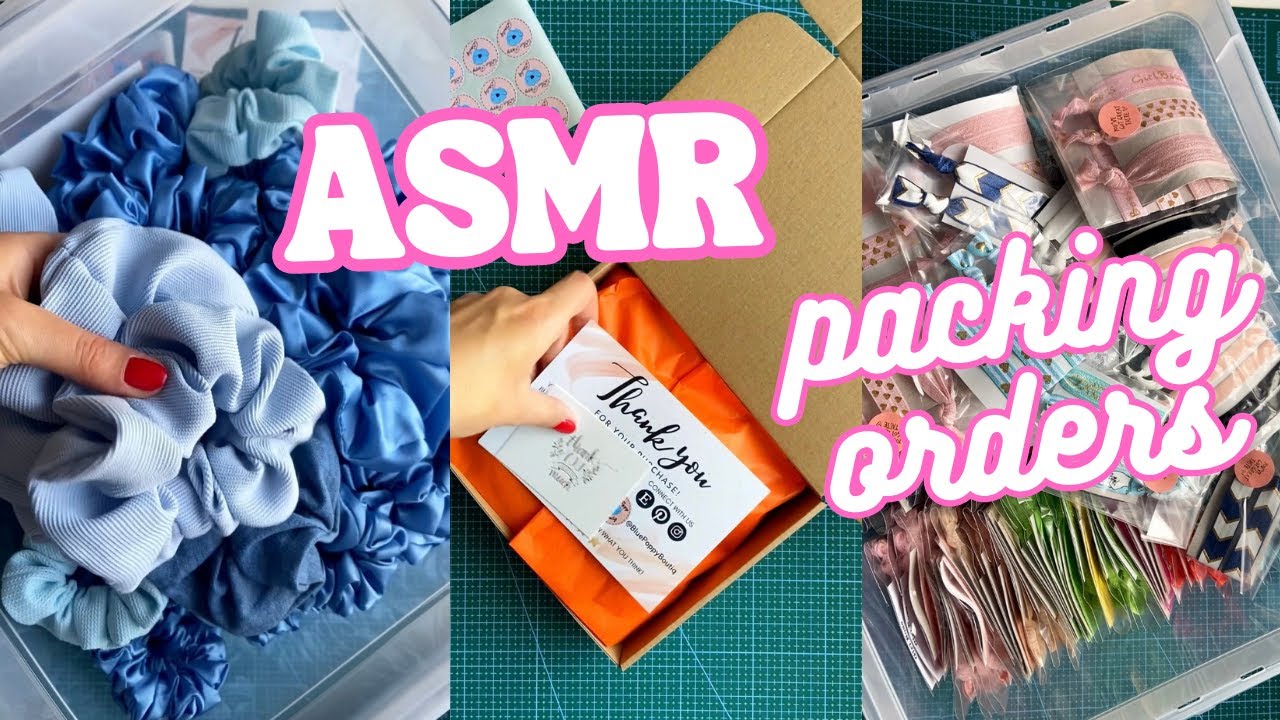 ASMR Packing Orders for Small Business | Custom Scrunchies Hair ...