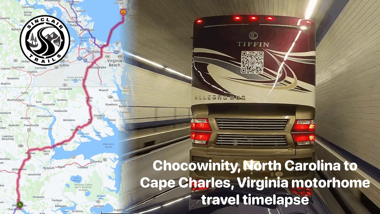 Chocowinity, North Carolina to Cape Charles, Virginia motorhome travel ...