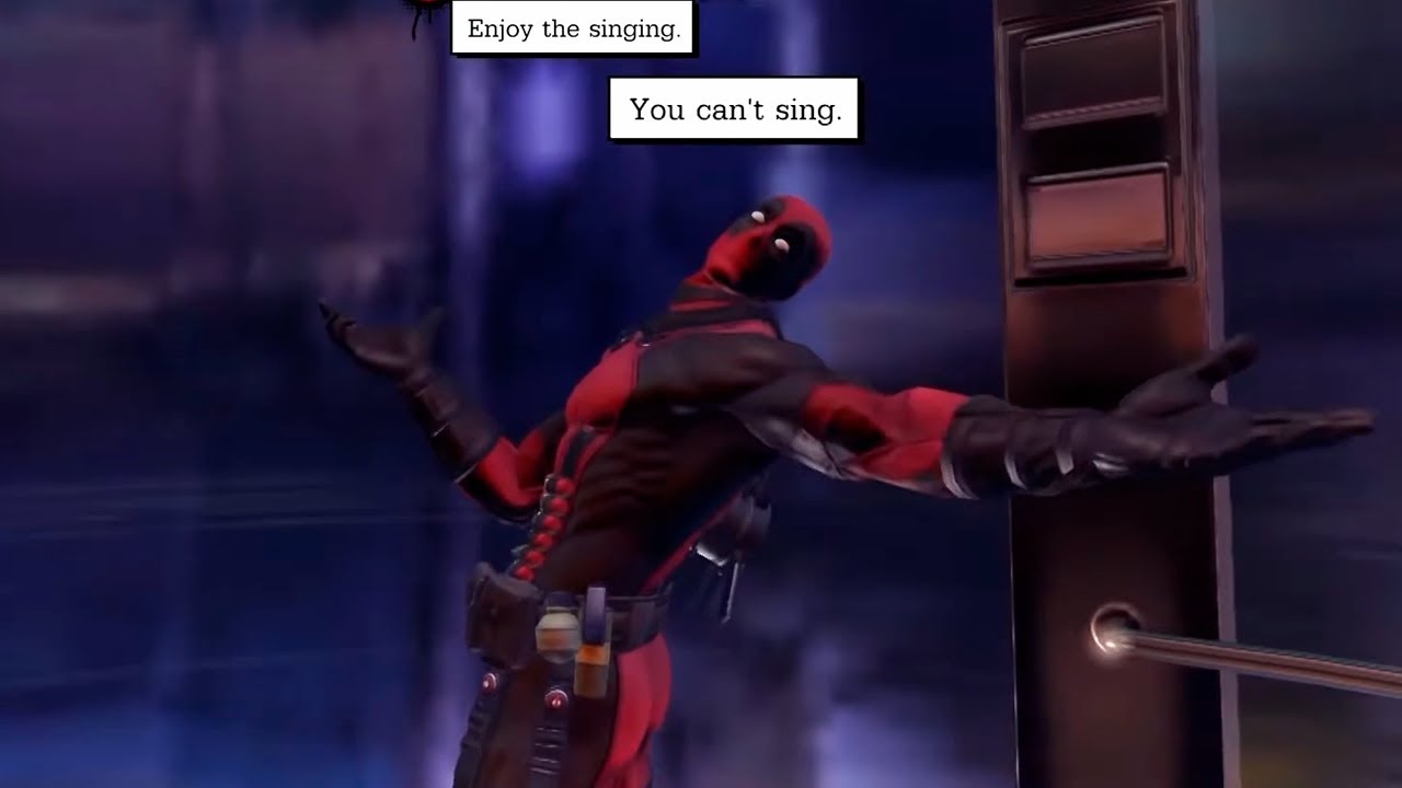 Deadpool singing in the elevator - YouTube