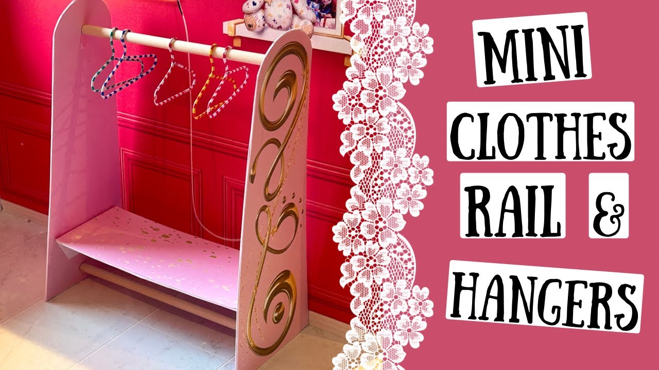 DIY Miniature CLOTHES RAIL & HANGERS for Barbie/Sindy Dolls House How ...