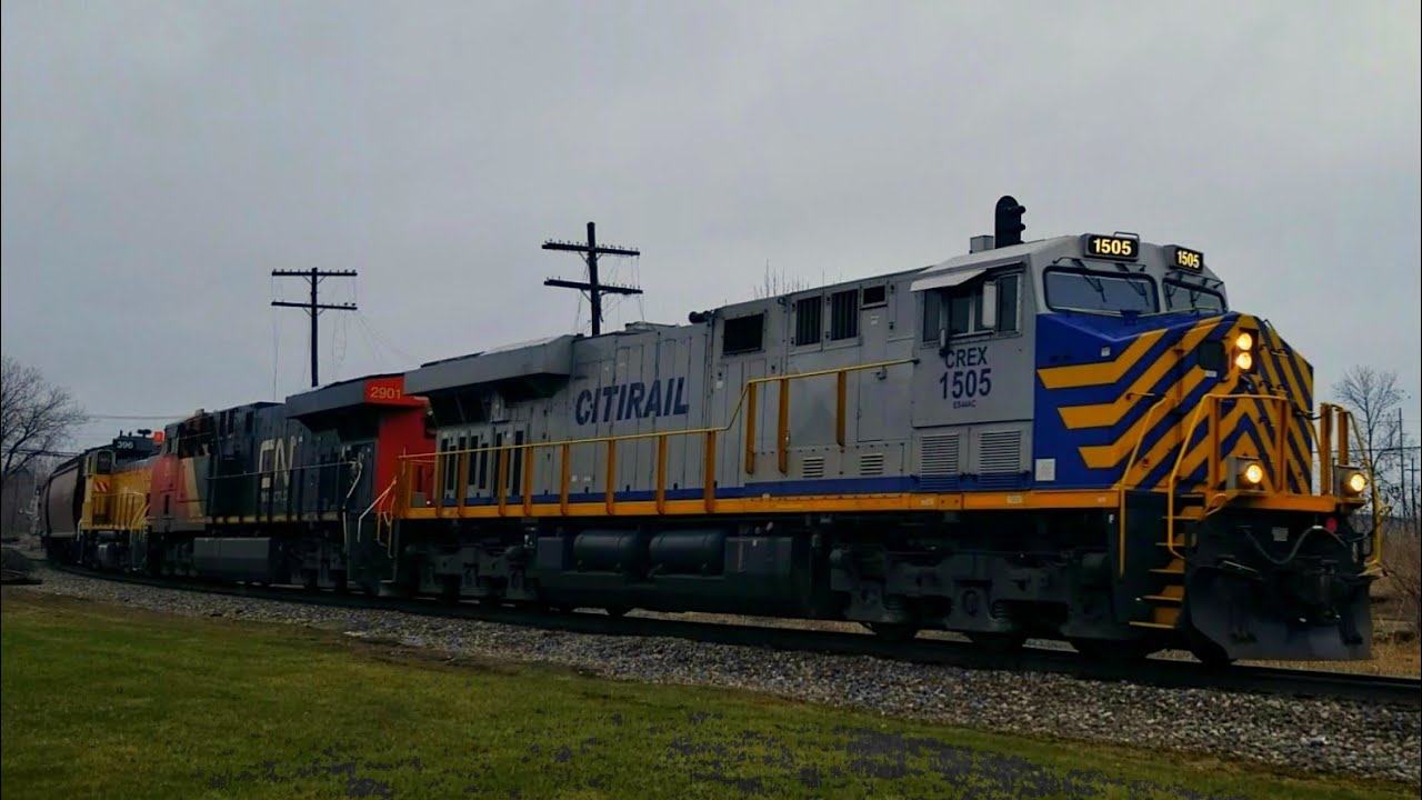 NS 310 Manifest Train With CREX #1505 At Lake Ave In Blasdell, NY 4-15-18 - YouTube