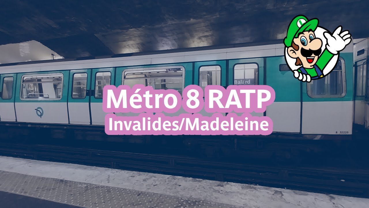 Métro 8 RATP - Voyage entre Invalides et Madeleine (Station Concorde ...