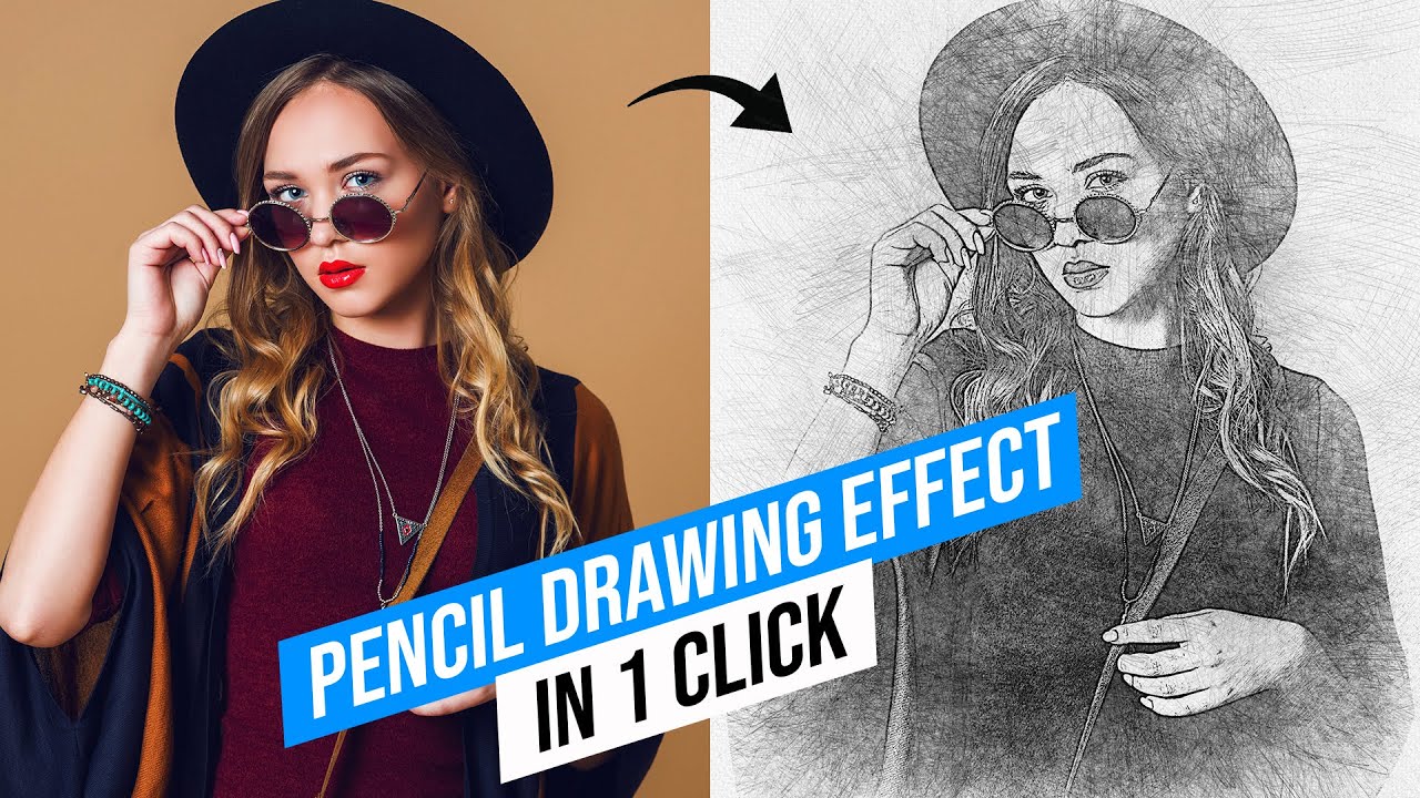 Pencil Drawing Effect in 1 Click | Nihal's Alignart - YouTube