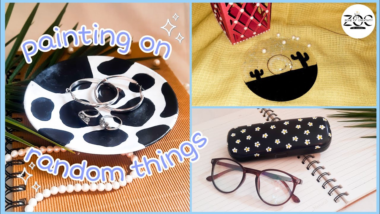 Painting on random things / ceramic plate painting /DIY jewelry holder ...
