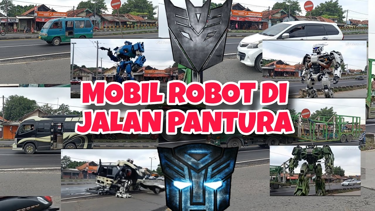 Mobil robot di jalan ,angkot kota,avansza,bus mini dan truk barang bawa ...