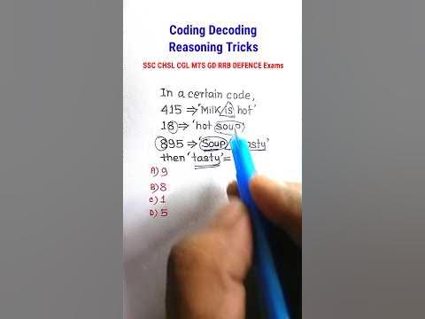Coding Decoding | Coding Decoding Reasoning Tricks| Reasoning for SSC GD CHSL MTS WBPSC |#shorts ...