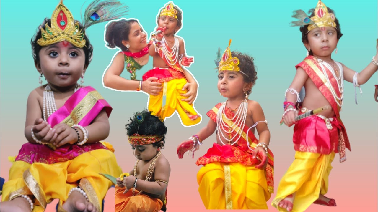 Little Krishna Makeup | Krishna full Getup | Baby Krishna Makeup Look ...