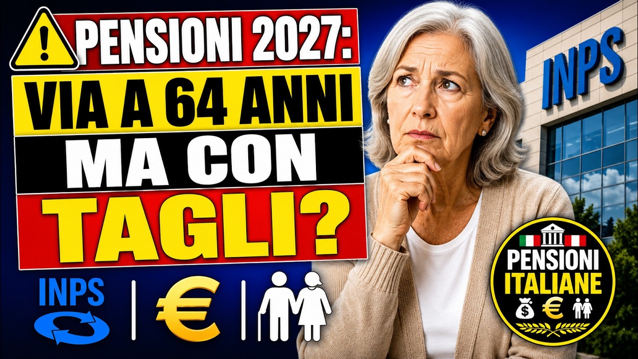 PENSIONI 2027: VIA A 64 ANNI MA CON TAGLI? - YouTube