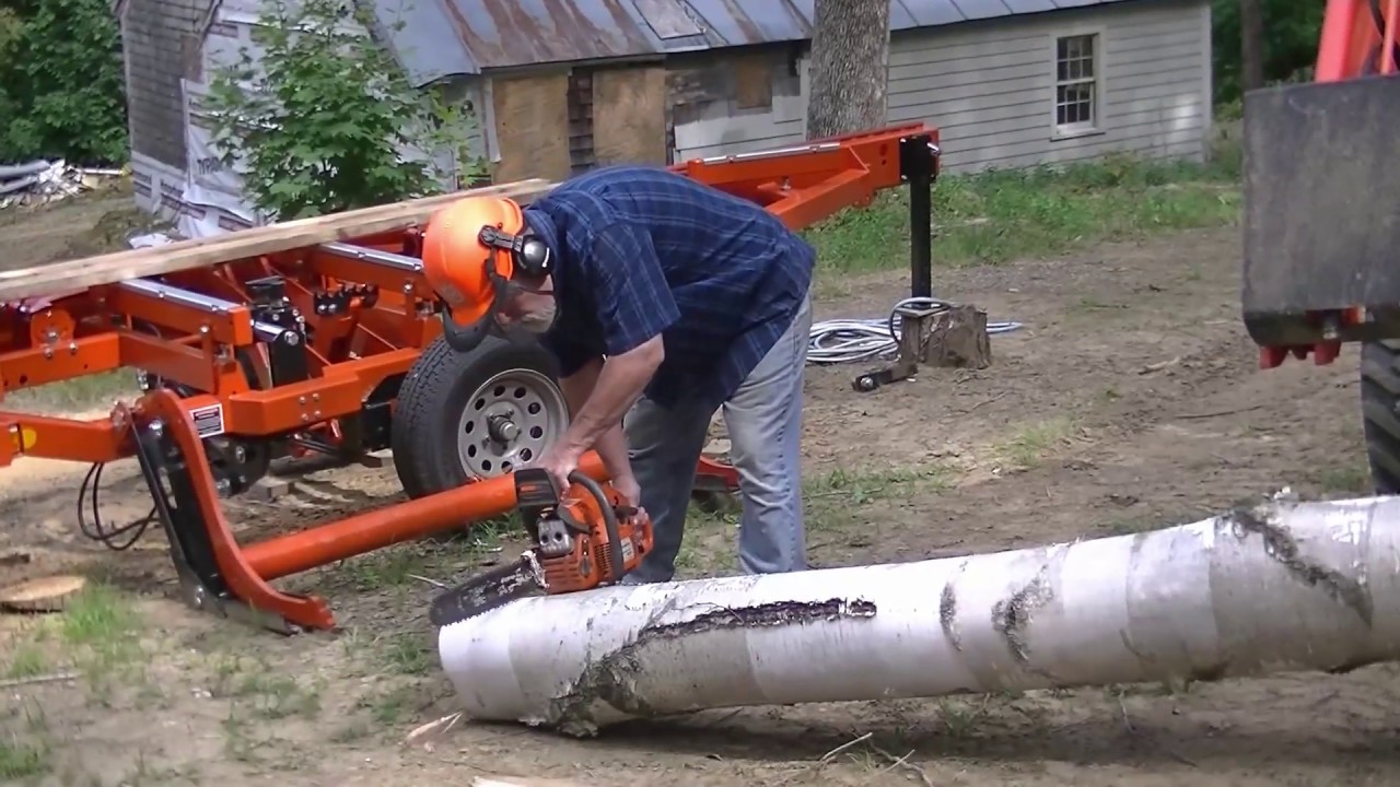#41 Cutting Maine White Paper Birch Cookies on the Wood-Mizer LT35 ...
