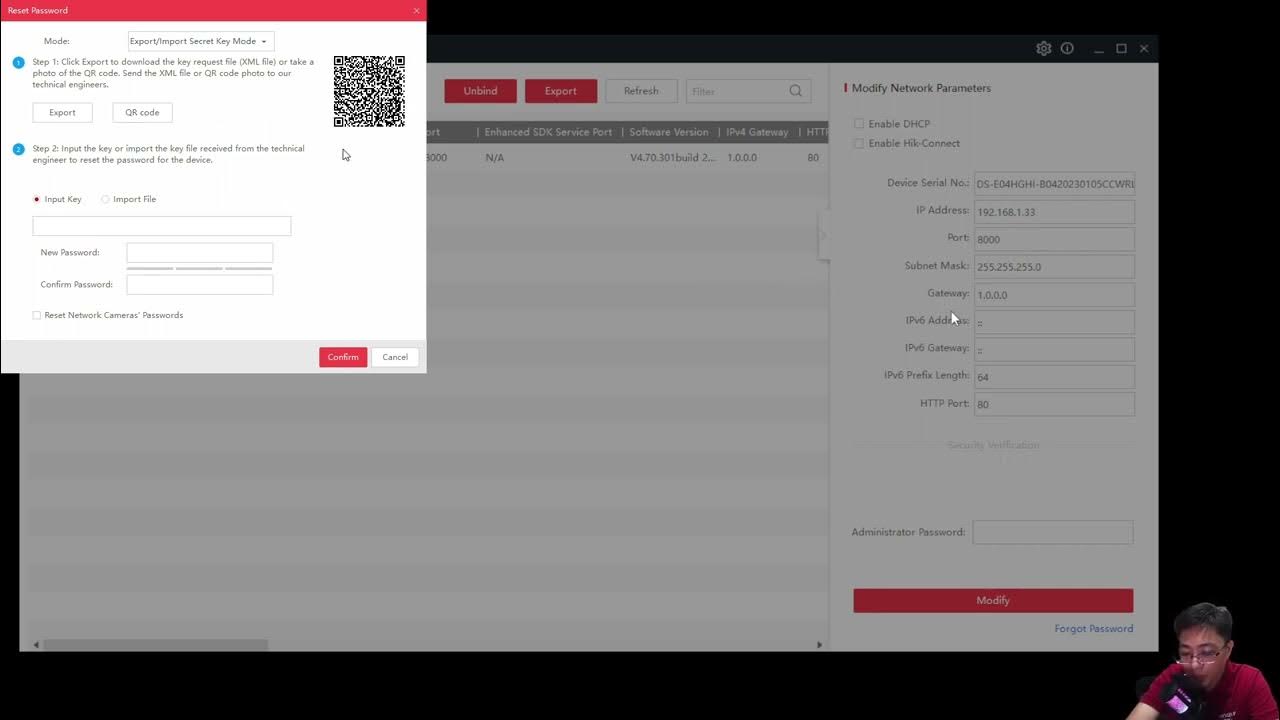 Hikvision Password Reset Using Sadp Tool Via Xmlqr Code Youtube