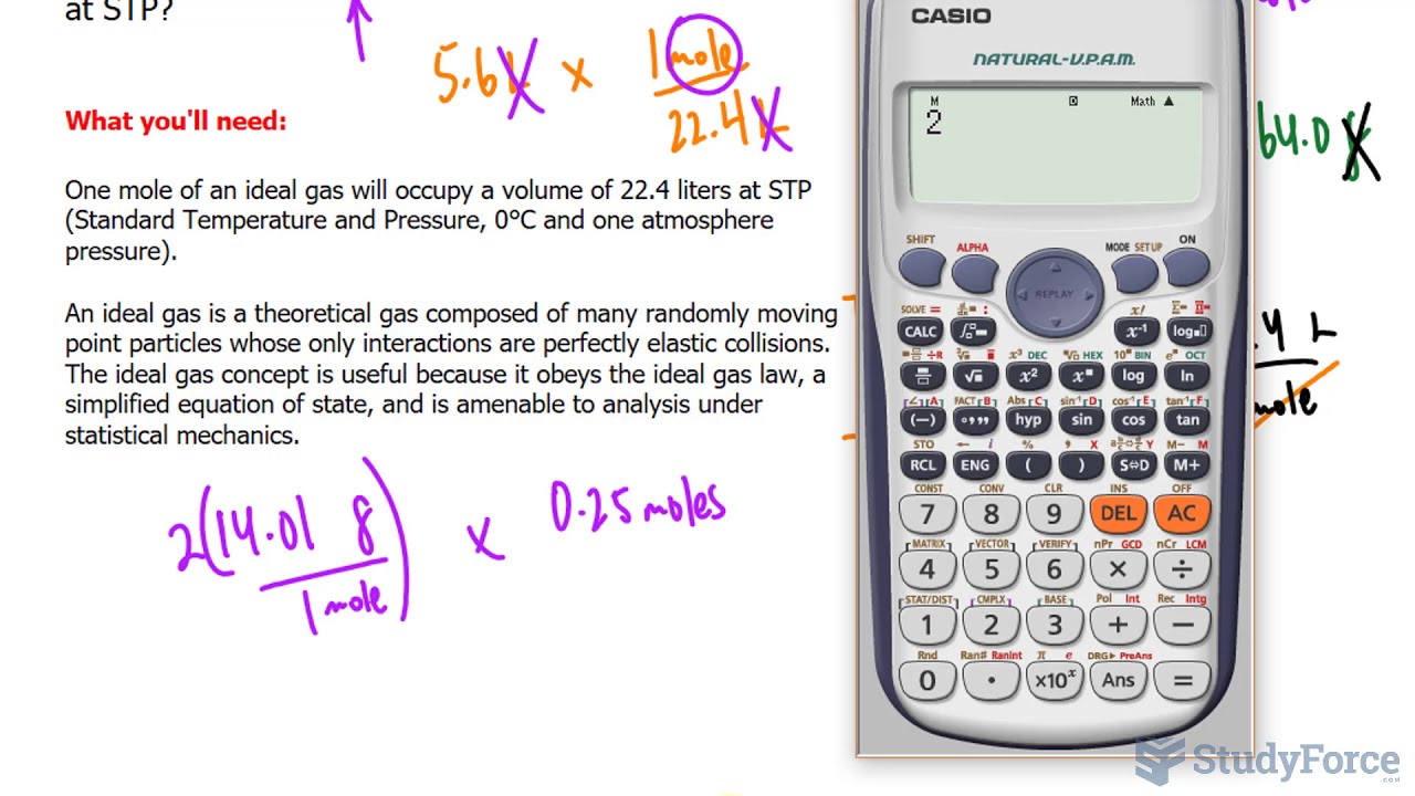 Using Molar Volume to Find Volume at STP - YouTube