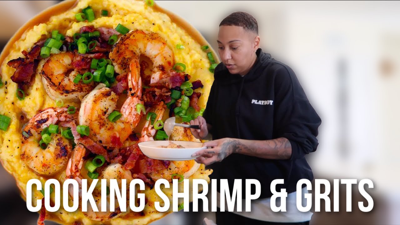 COOKING WITH YOLY & NICK | SHRIMP & GRITS *Yoly isn't quite a chef yet ...
