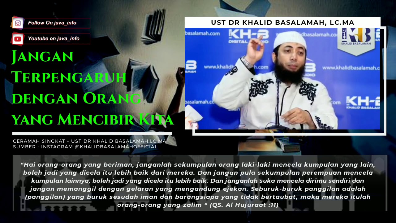 CERAMAH SINGKAT - JANGAN TERPENGARUH DENGAN ORANG YANG MENCIBIR KITA ...