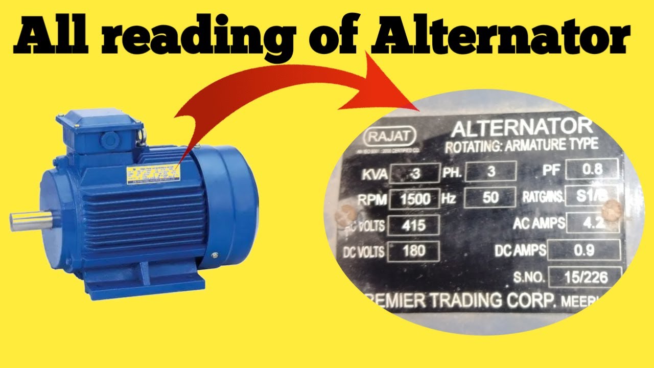 how to read nameplate of alternator|generator nameplate|machine ...