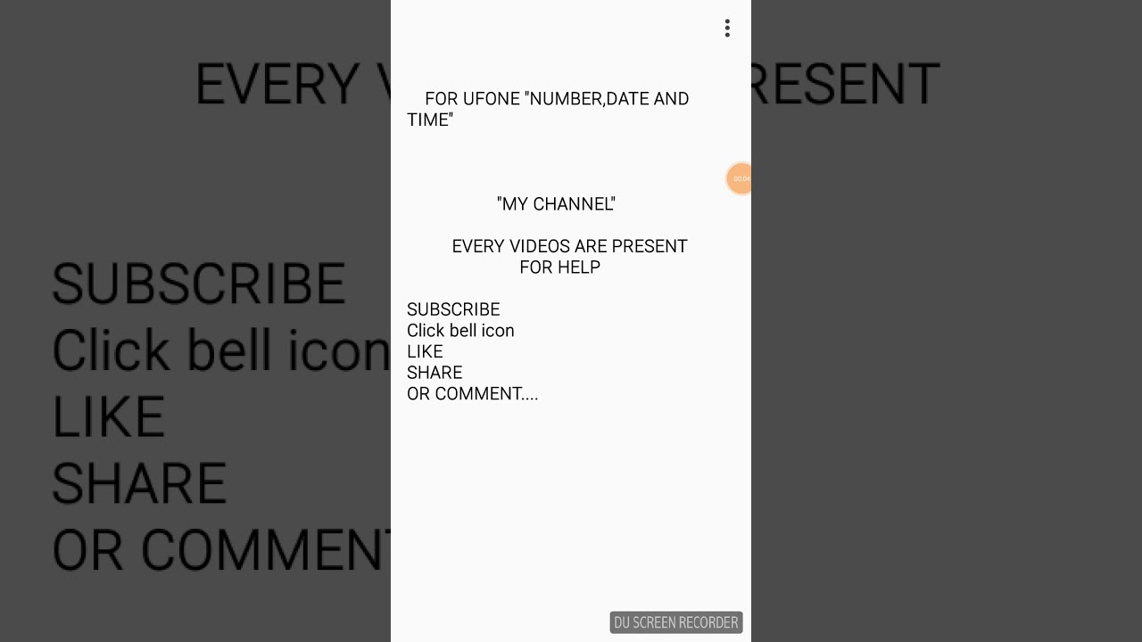 Ufone secret code for date,time and number - YouTube