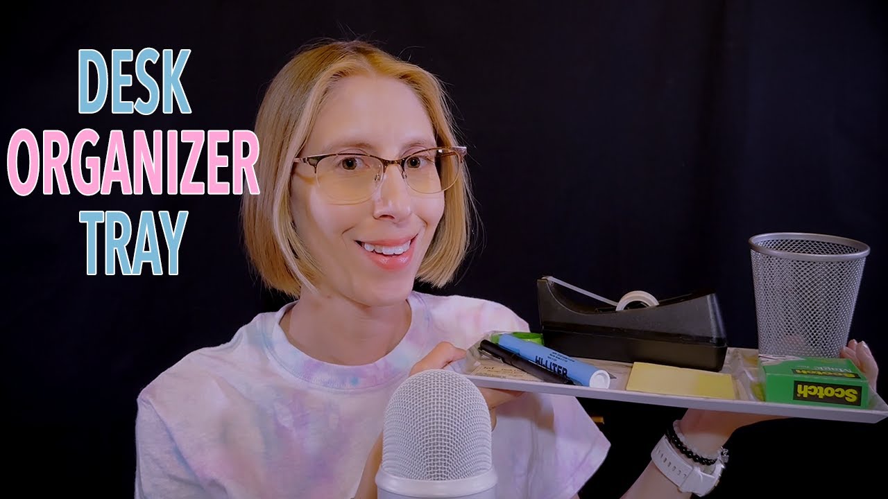 ASMR | Desk Tray - tapping, clicking, organizing - YouTube