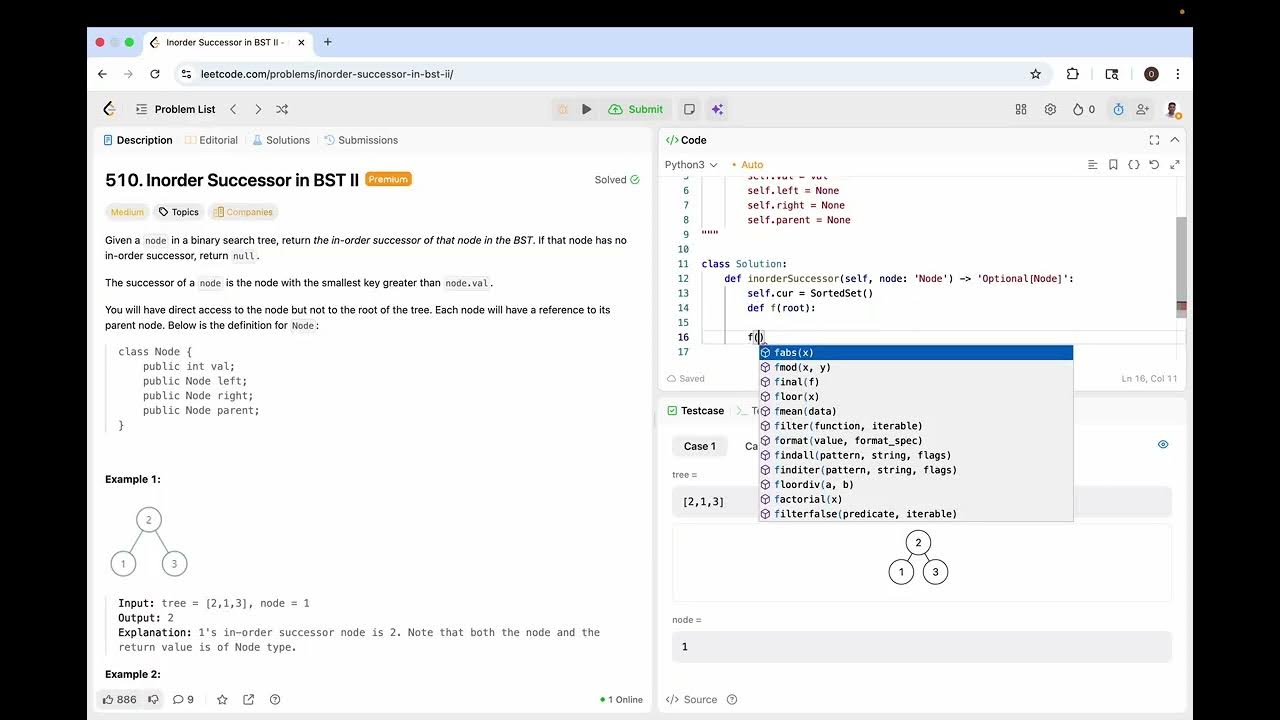 Inorder Successor In BST II - YouTube