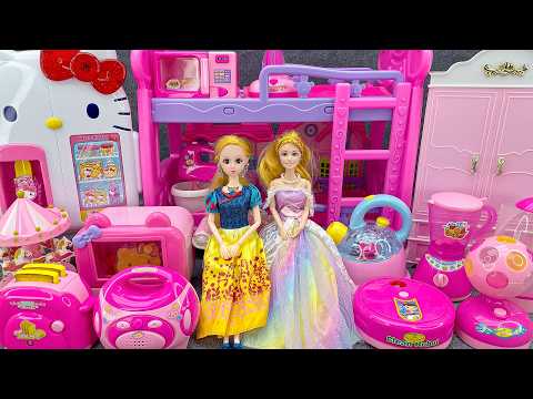 18 Minutes Satisfying with Unboxing Barbie Princess Pink Kitchen,Rock Bed Play Set Review Toys｜ASMR